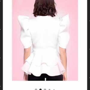 Tops | Puff Sleeve Princess Sleeve Peplum Top | Poshmark